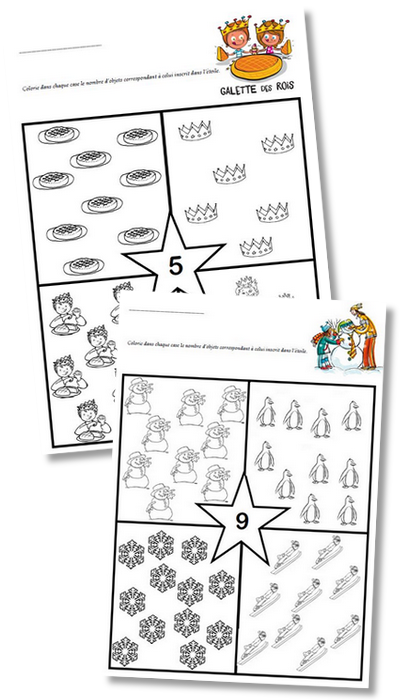 Fiches numération maternelle – Quantités jusqu’à 10 – Thèmes : Automne ...